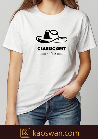 Kaos Distro Motif Topi Cowboy Macho Sekali - Kaoswan.com